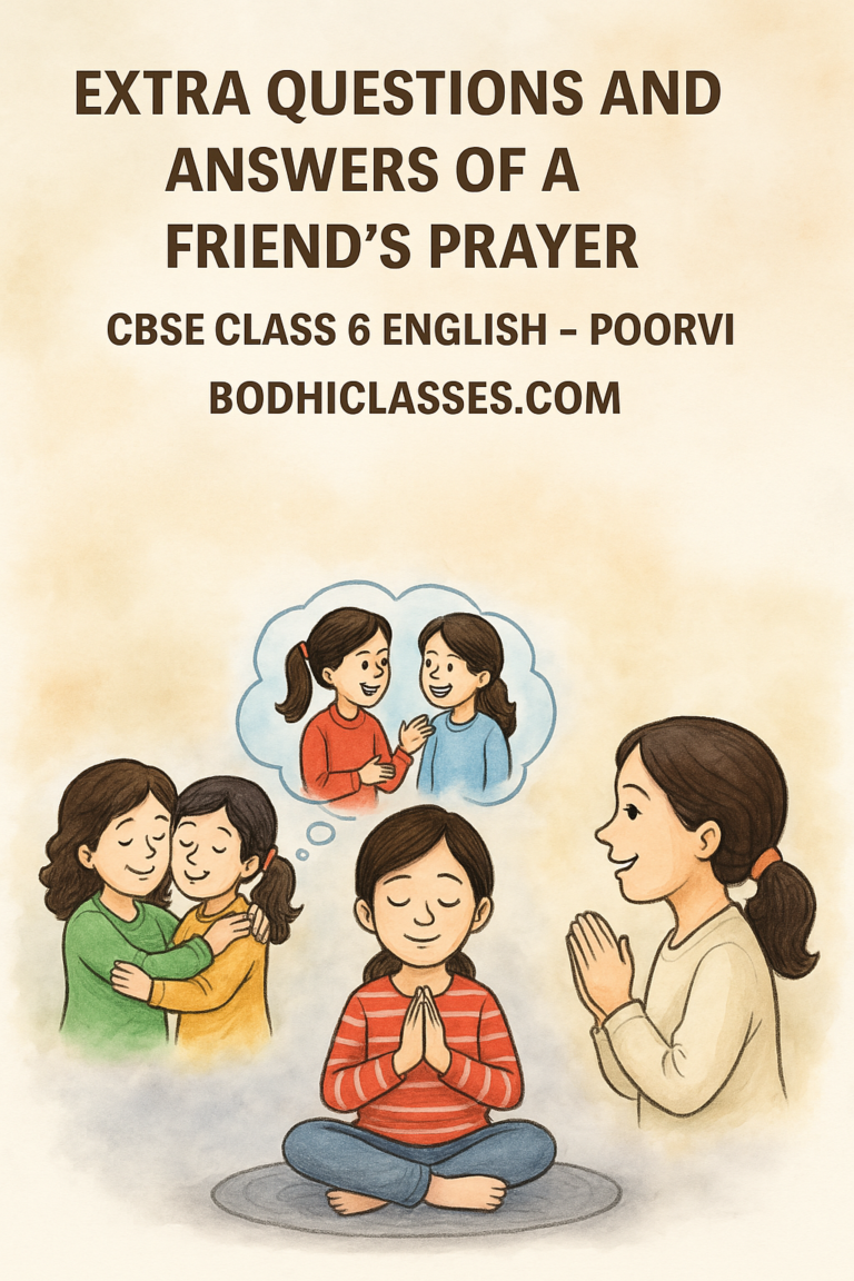 Extra Questions and Answers of A Friend’s Prayer CBSE Class 6 English - BodhiClasses.com