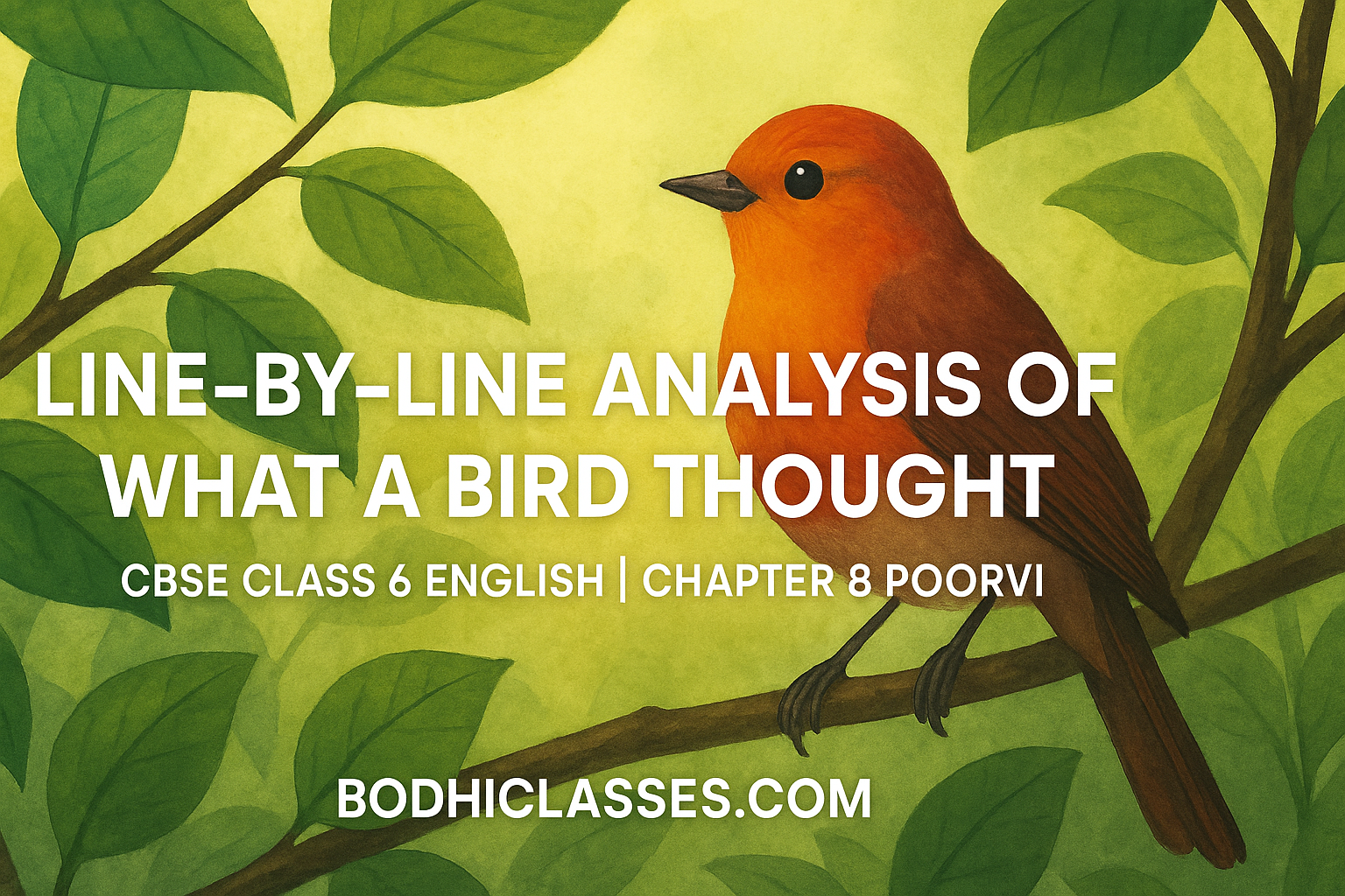 Line By Line Analysis of What a Bird Thought | CBSE Class 6 English ...